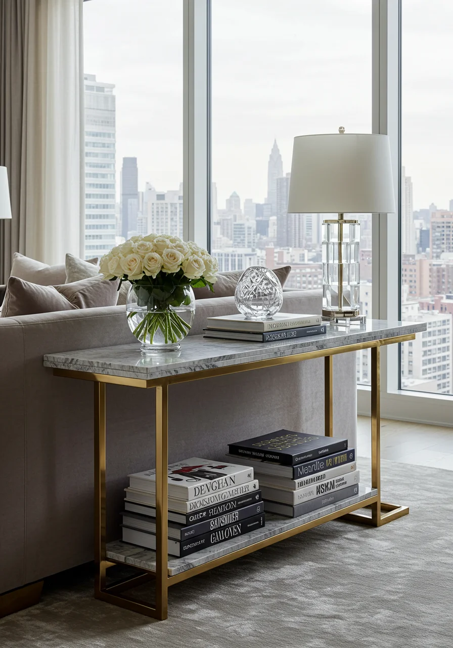 20 Luxurious Behind the Sofa Console Table Designs for Elevated Living ...